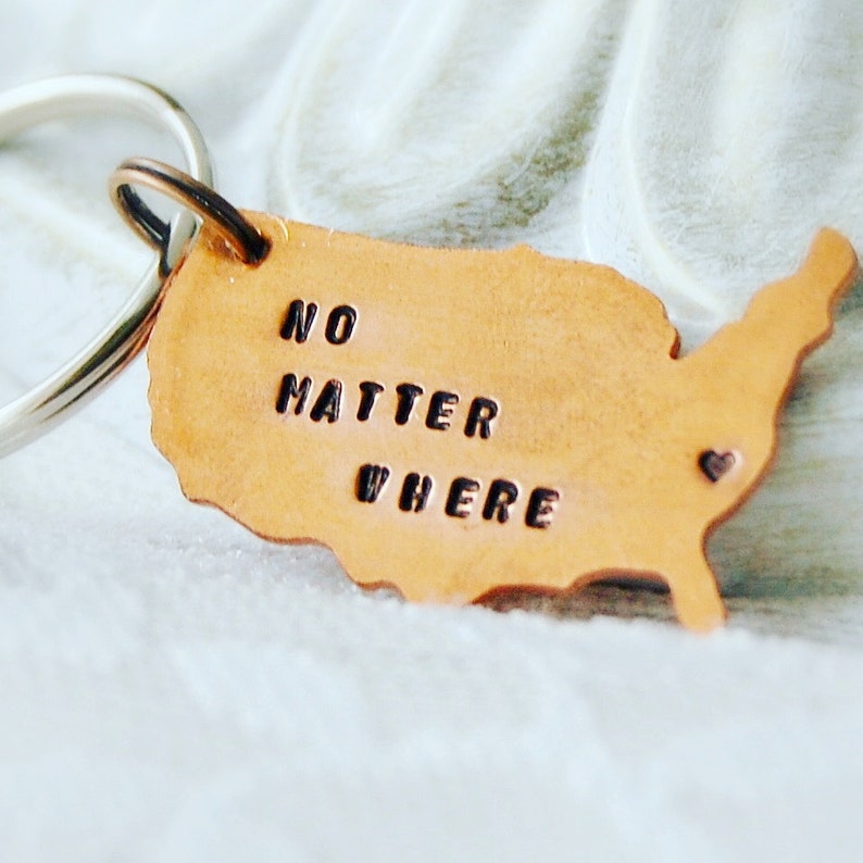 United States Keychain Long Distance Keychain USA Keychain - Etsy