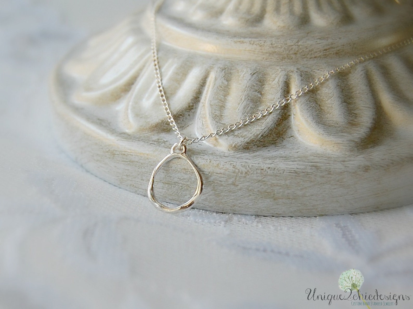 Geometric Necklace, Circle Necklace, Dainty Circle Necklace, Abstract ...