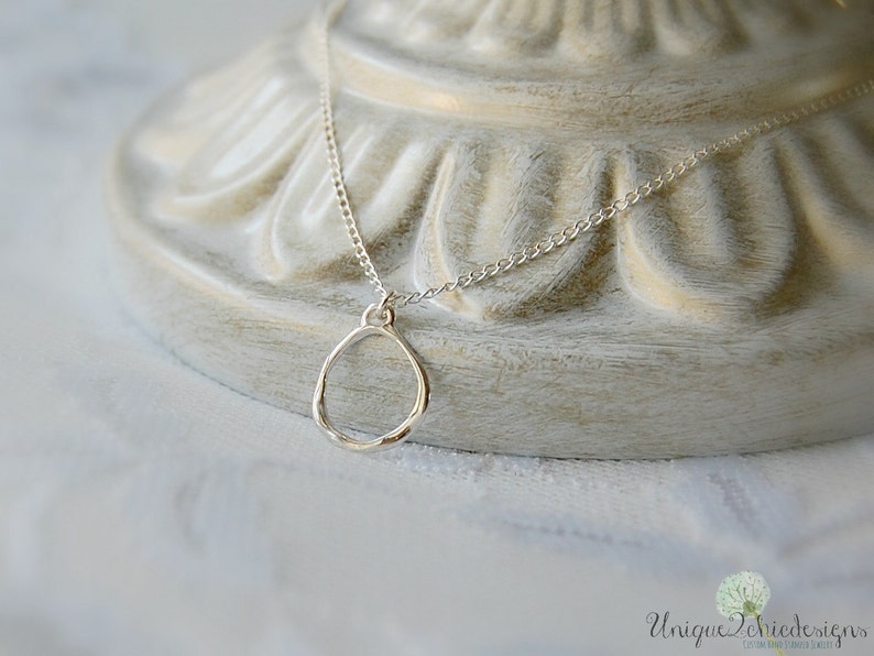 Geometric Necklace, Circle Necklace, Dainty Circle Necklace, Abstract ...