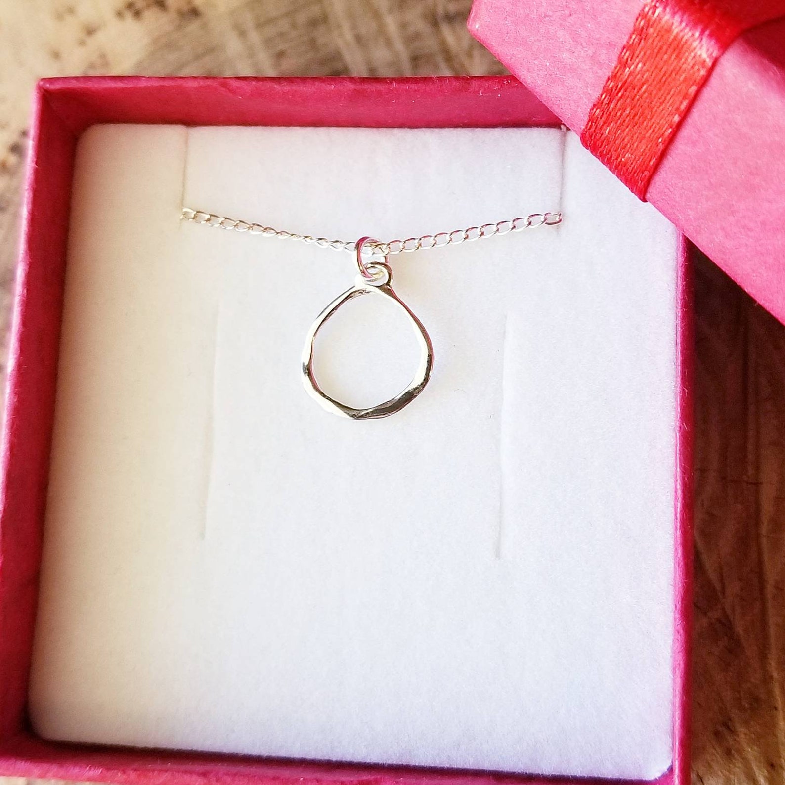 Geometric Necklace, Circle Necklace, Dainty Circle Necklace, Abstract ...