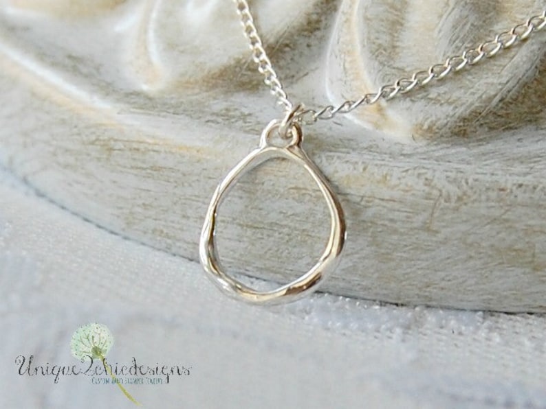 Geometric Necklace, Circle Necklace, Dainty Circle Necklace, Abstract ...
