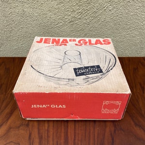 Vintage MCM Schott Mainz Jena Glass Bundt Pan Cake Mold Baking Dish in ...