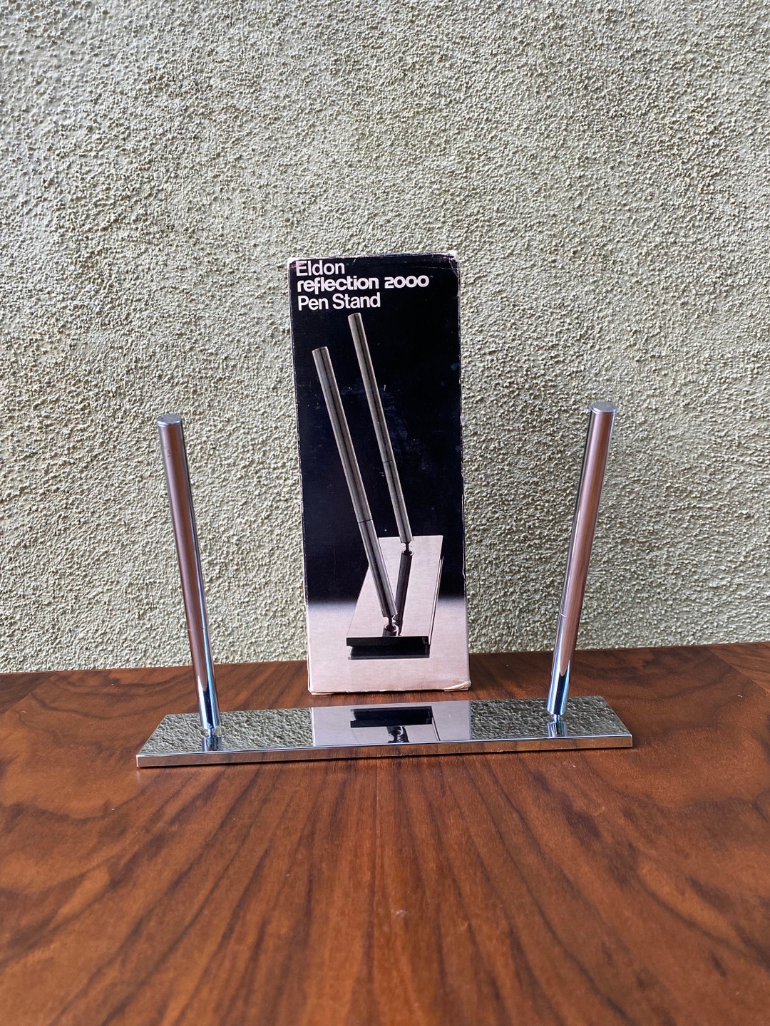 Vintage Chrome Desk Pen Stand Set by Eldon 1976 Reflection 2000 Space ...