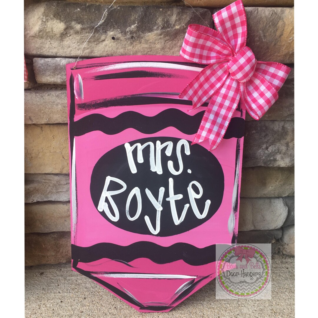 Crayon Door Hanger | Classroom Door Hanger| Teacher Gift| Teacher Sign ...