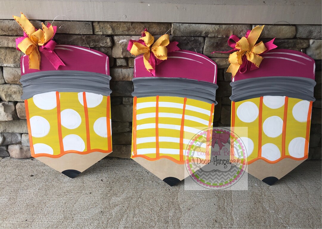 Large Pencil Teacher Sign Teacher Wreath Teacher - Etsy