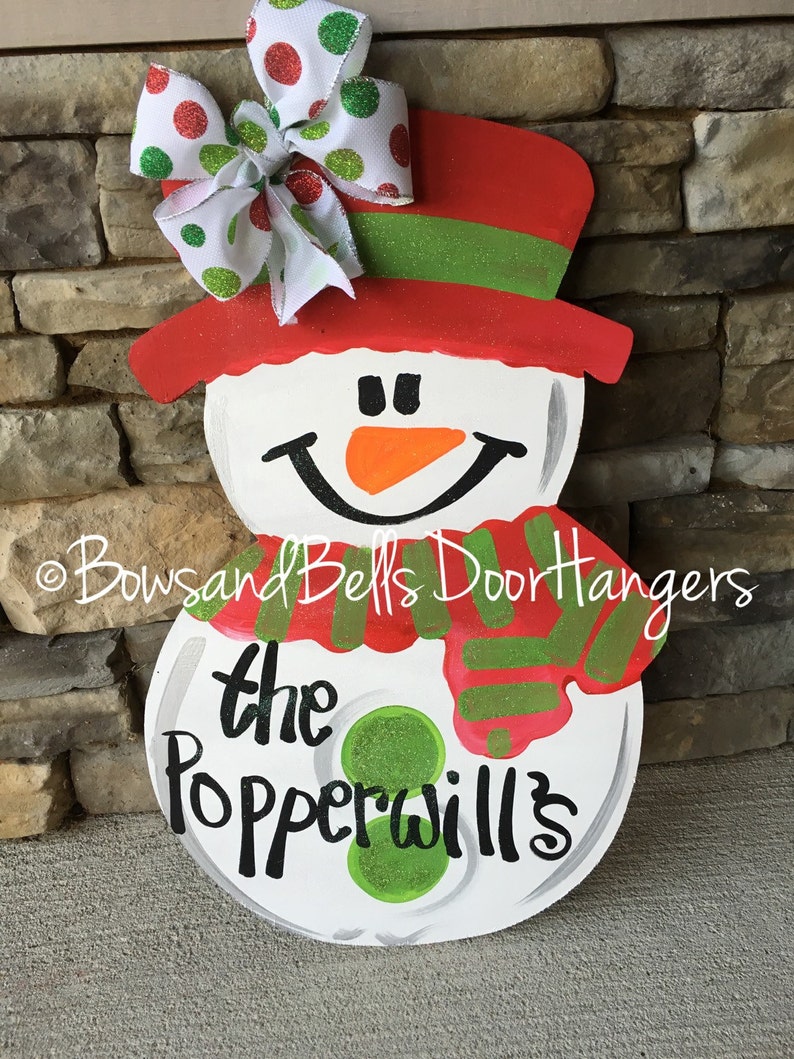Snowman Door Hanger Winter Door Hanger Snowman Wreath - Etsy
