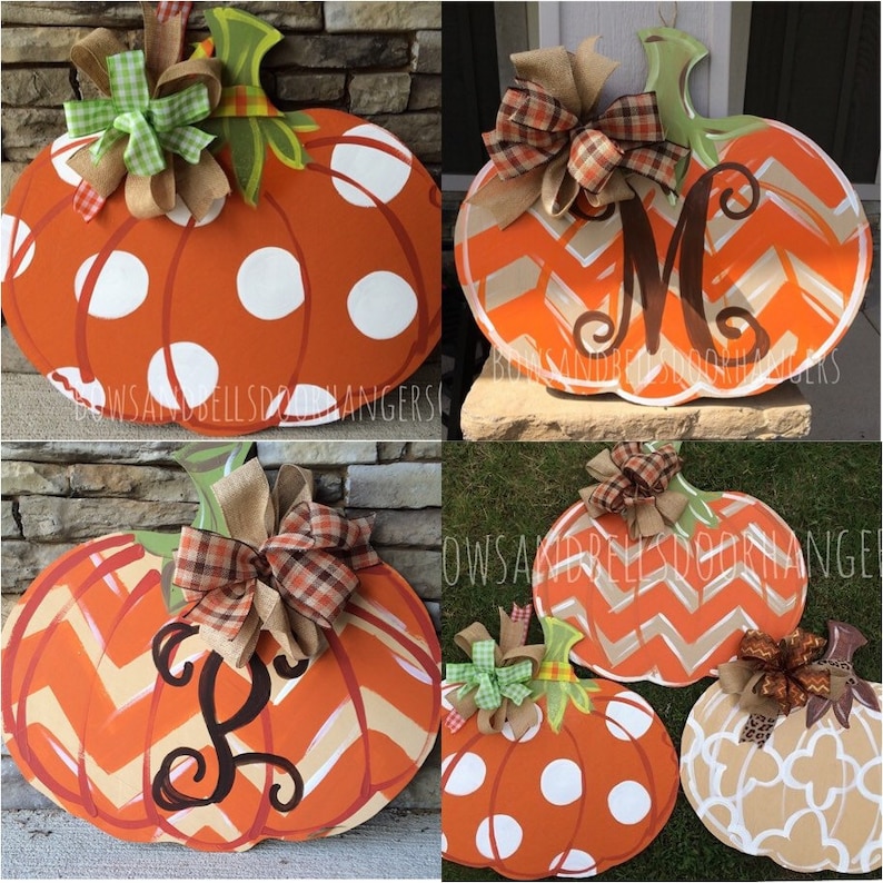 Pumpkin Door Hanger Fall Wreath Fall Door Hanger Halloween - Etsy