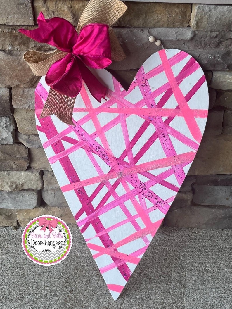 Heart Doorhanger Valentine Front Door Decor Valentines Day - Etsy
