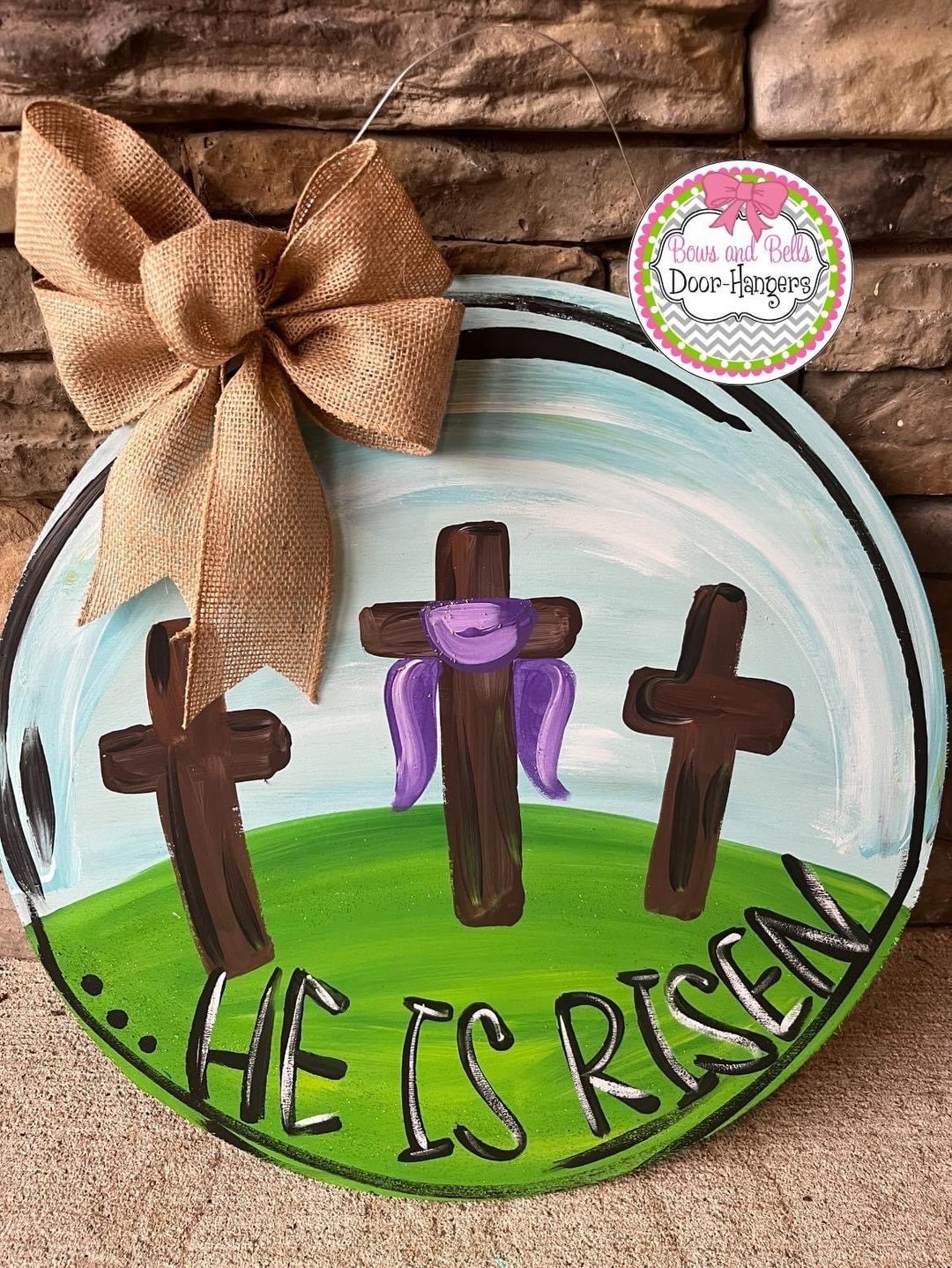 He is Risen | Easter Door Hanger | Spring Door Hanger | Easter Wreath ...