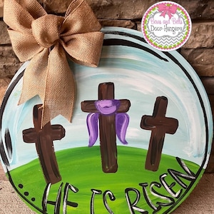 He is Risen Easter Door Hanger: Spring Door Decor - Etsy