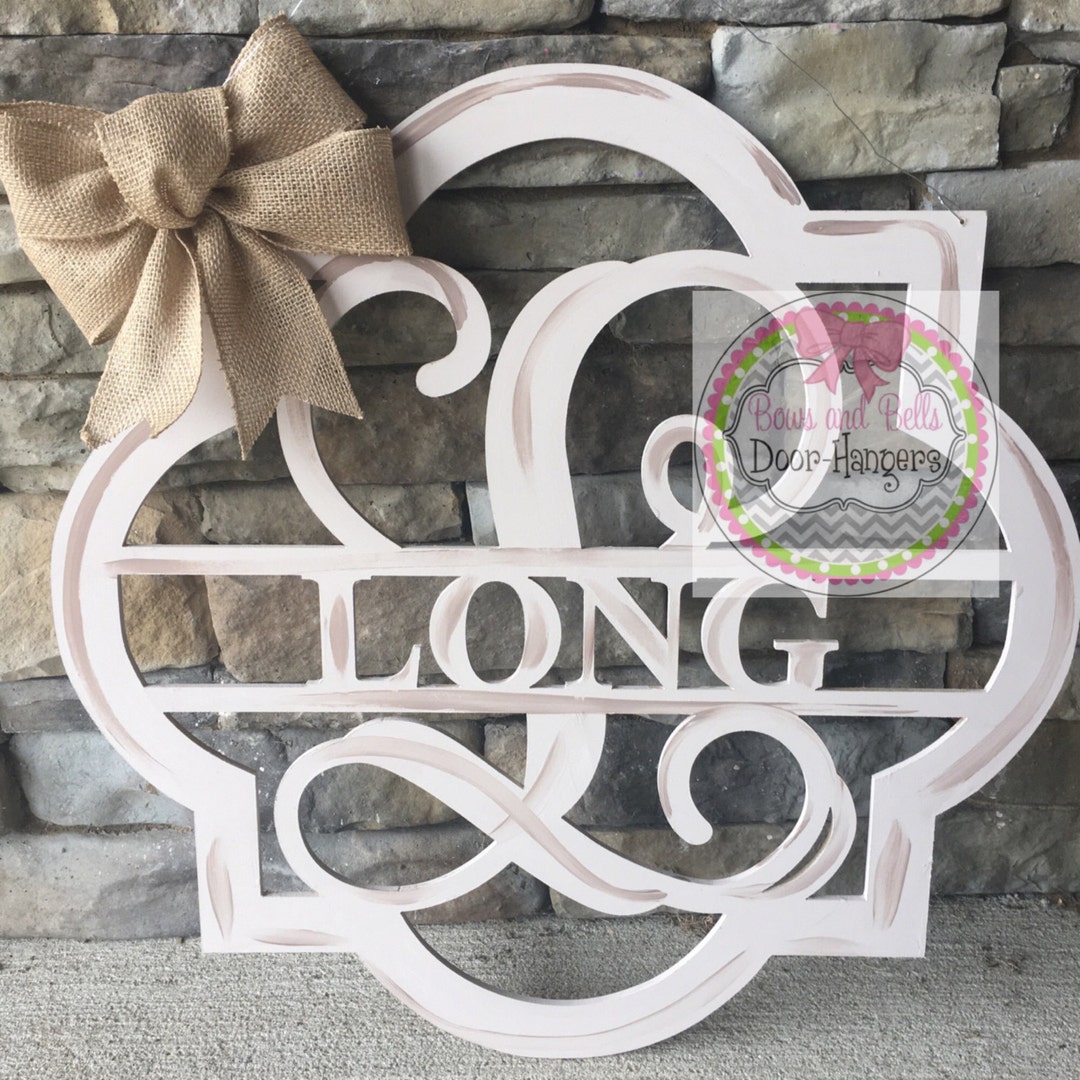 Monogram Door Hanger, Monogram Door Sign, Initial Door Hanger, Wedding ...