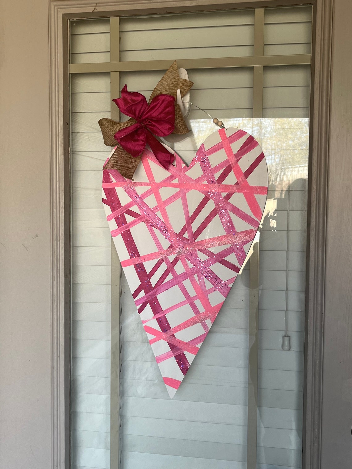 Heart Doorhanger Valentine Front Door Decor Valentines Day - Etsy