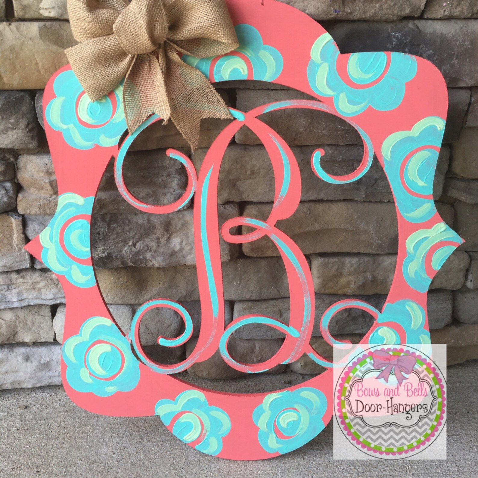 Monogram Door Hanger Monogram Door Sign Initial Door Hanger - Etsy