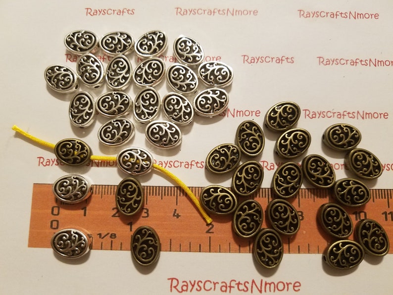 20 Pcs- Reversible Oval Spacer Bead, Bead Spacer- 12x10mm 4mm Thick 1 ...