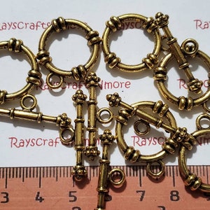 6 Pairs - Solid Medium Toggle Clasp, Patina Toggle, Round Toggle ...