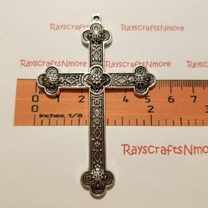 3 Pcs - Large Cross Pendant, Cross Pewter, Cross - 80x50mm Antique Gold ...