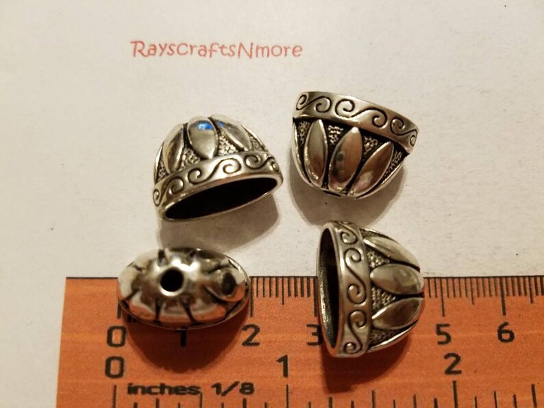 6 Pcs Large Oval Cone 18x14mm Antique Silver Lead Free - Etsy