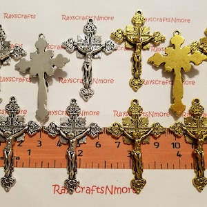 5 Pcs - One Side Large Crucifix, Large Cross, Cross Pendant, Rosary ...