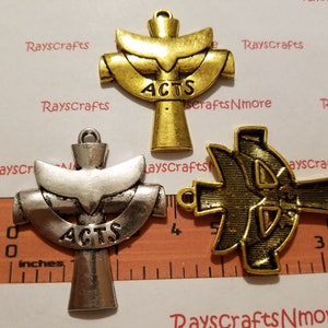 3 Pcs - ACTS Cross With Holy Spirit Symbol Pendant, Retreat Gifts ...