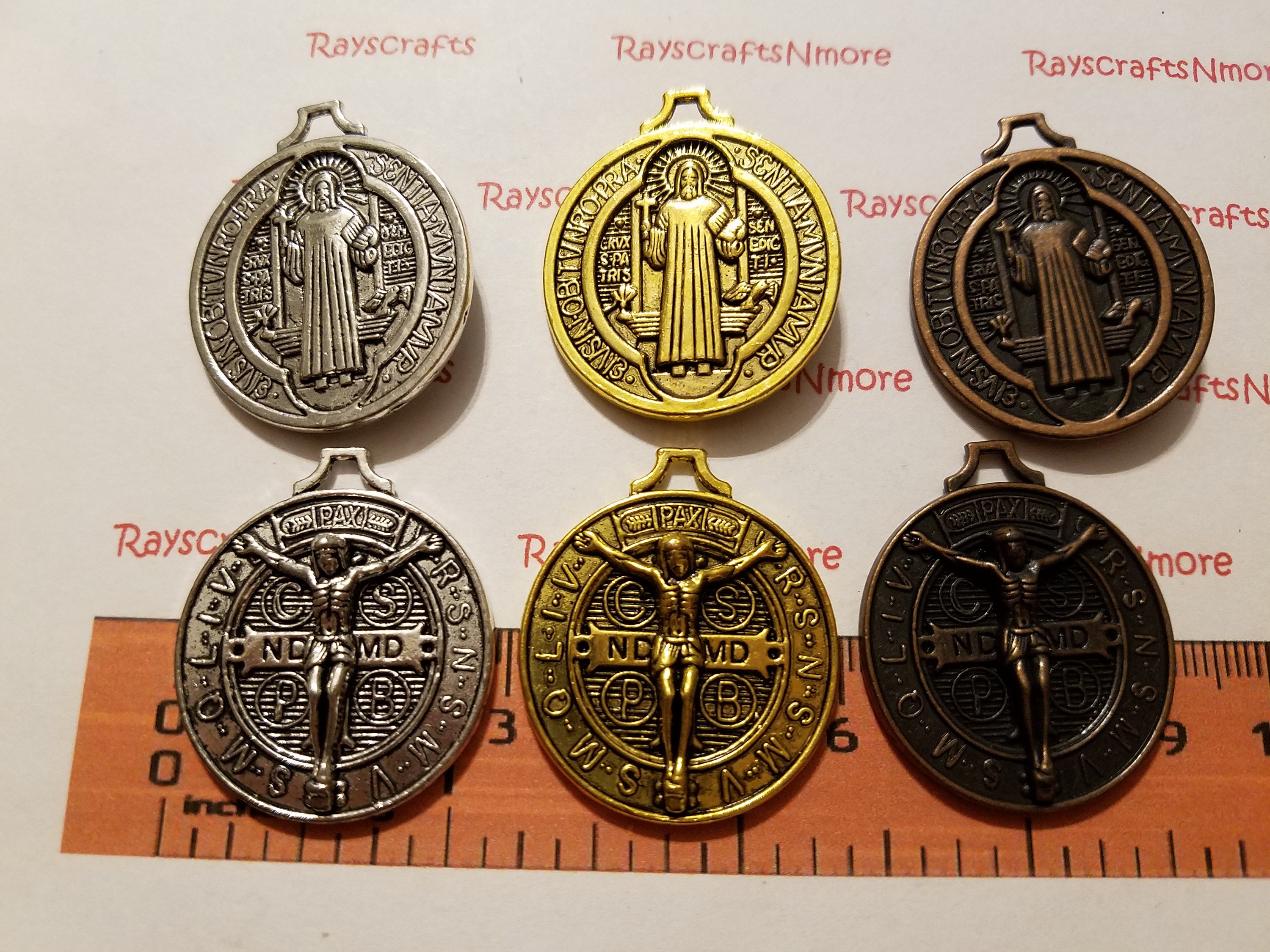 3 pcs Reversible San Benito Coin Pendant St Benedict Medal | Etsy