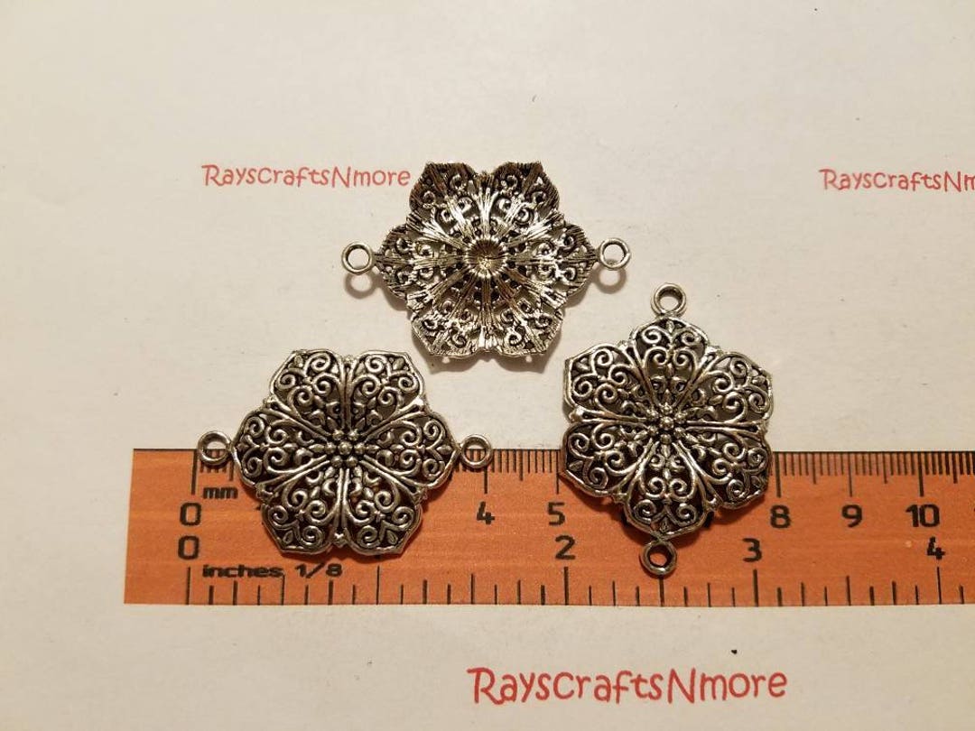 7 Pcs Flower Filigree Link Connectors Flower Connector - Etsy