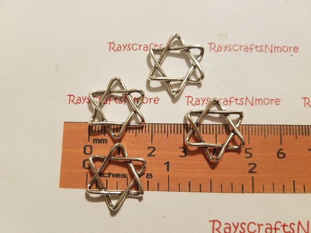 18 Pcs - Star Connector Links, Star of David Connector- 20mm Antique ...
