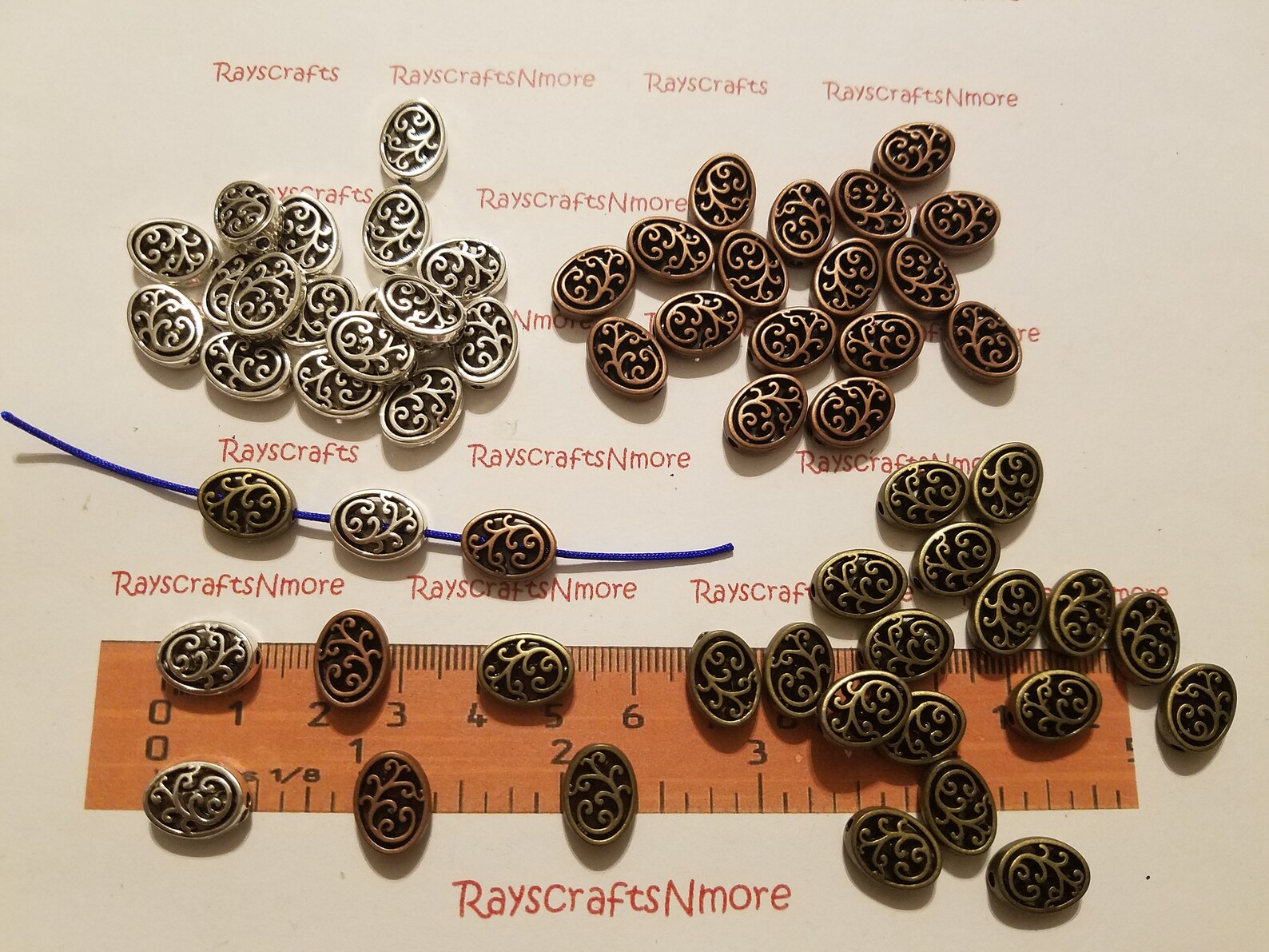 20 Pcs- Reversible Oval Spacer Bead, Bead Spacer- 12x10mm 4mm Thick 1 ...