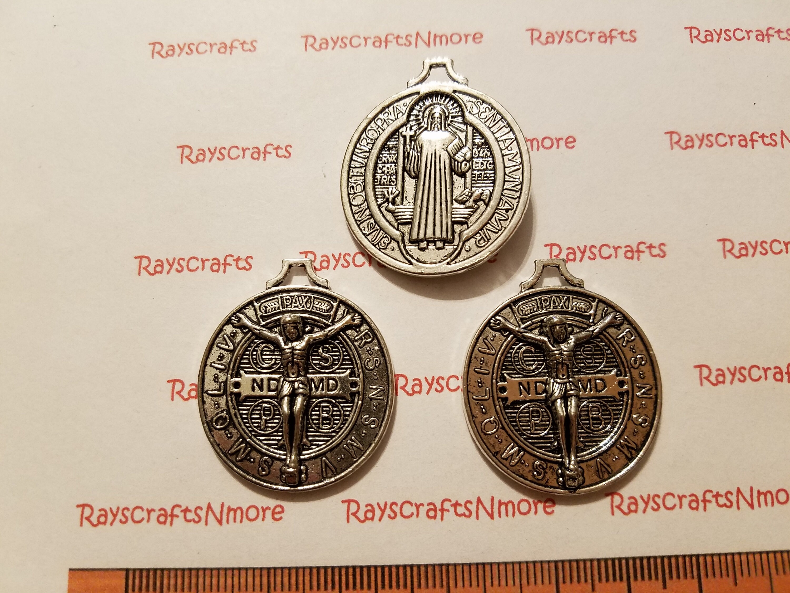 3 pcs Reversible San Benito Coin Pendant St Benedict Medal | Etsy