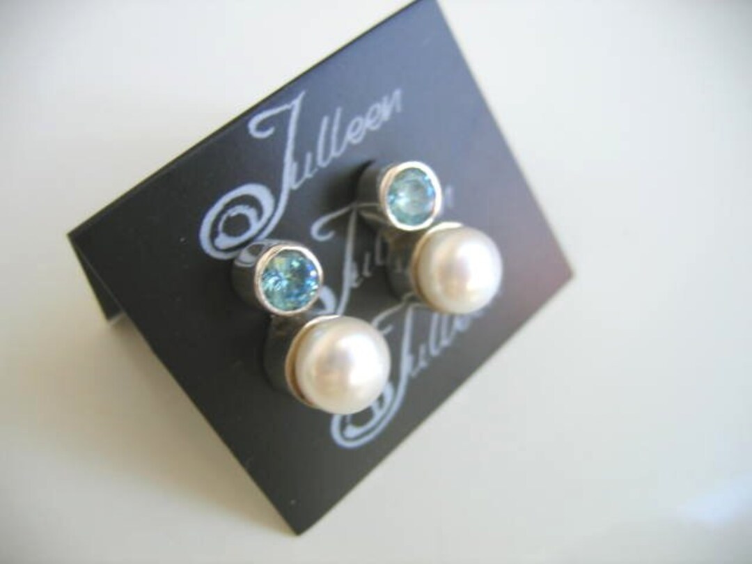 Megan, Inspired, Pearl and Sky, Blue, Facetted, Genuine, Topaz, True ...