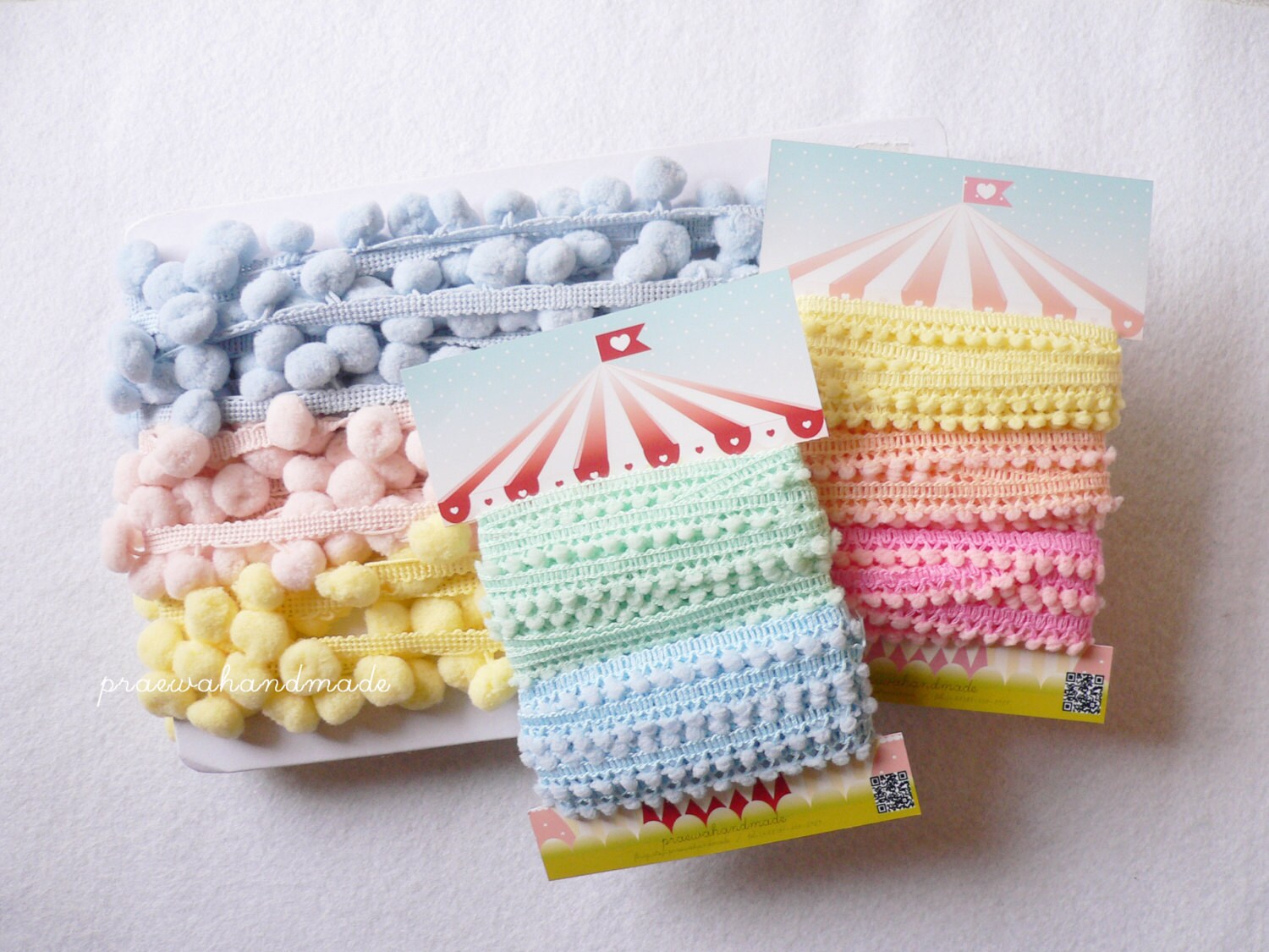 18 Yards Pom Pom Trim Ribbonpom Pomwhite Pomcream Pompink | Etsy