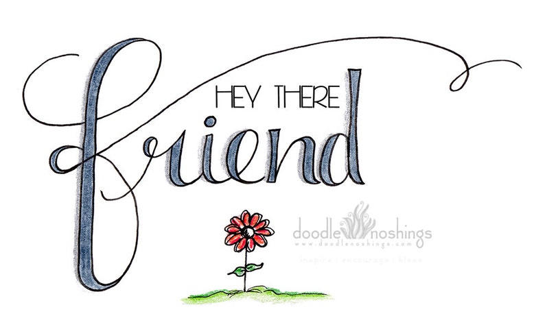 Hey There Friend Greeting Cards by Doodle Noshings FLAT or - Etsy