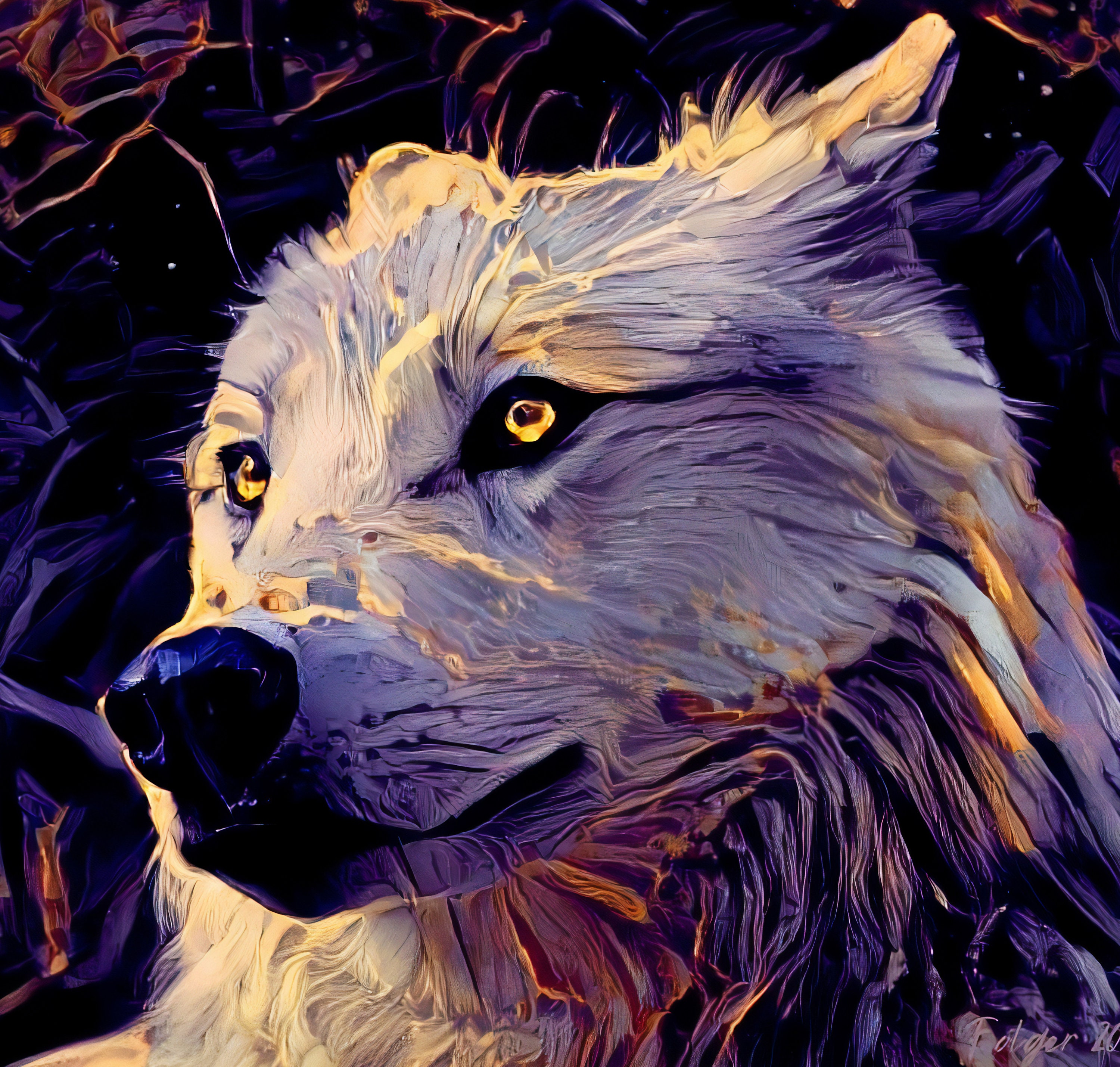 Abstract Wolf Paintings