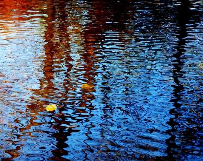 Water Reflection Wall Art Print, blue Tree Creek, Water Reflection Art ...