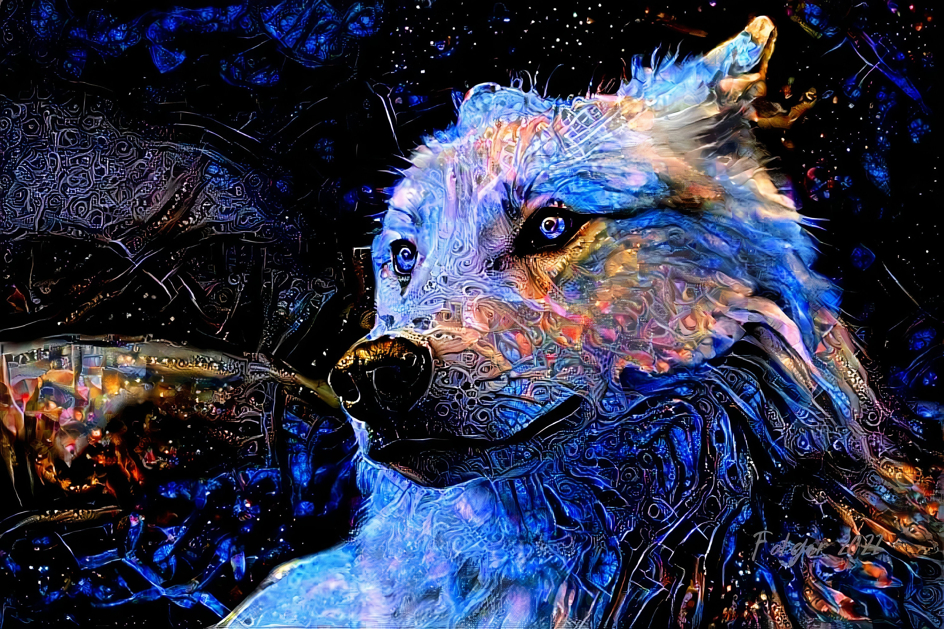 Abstract Wolf Paintings