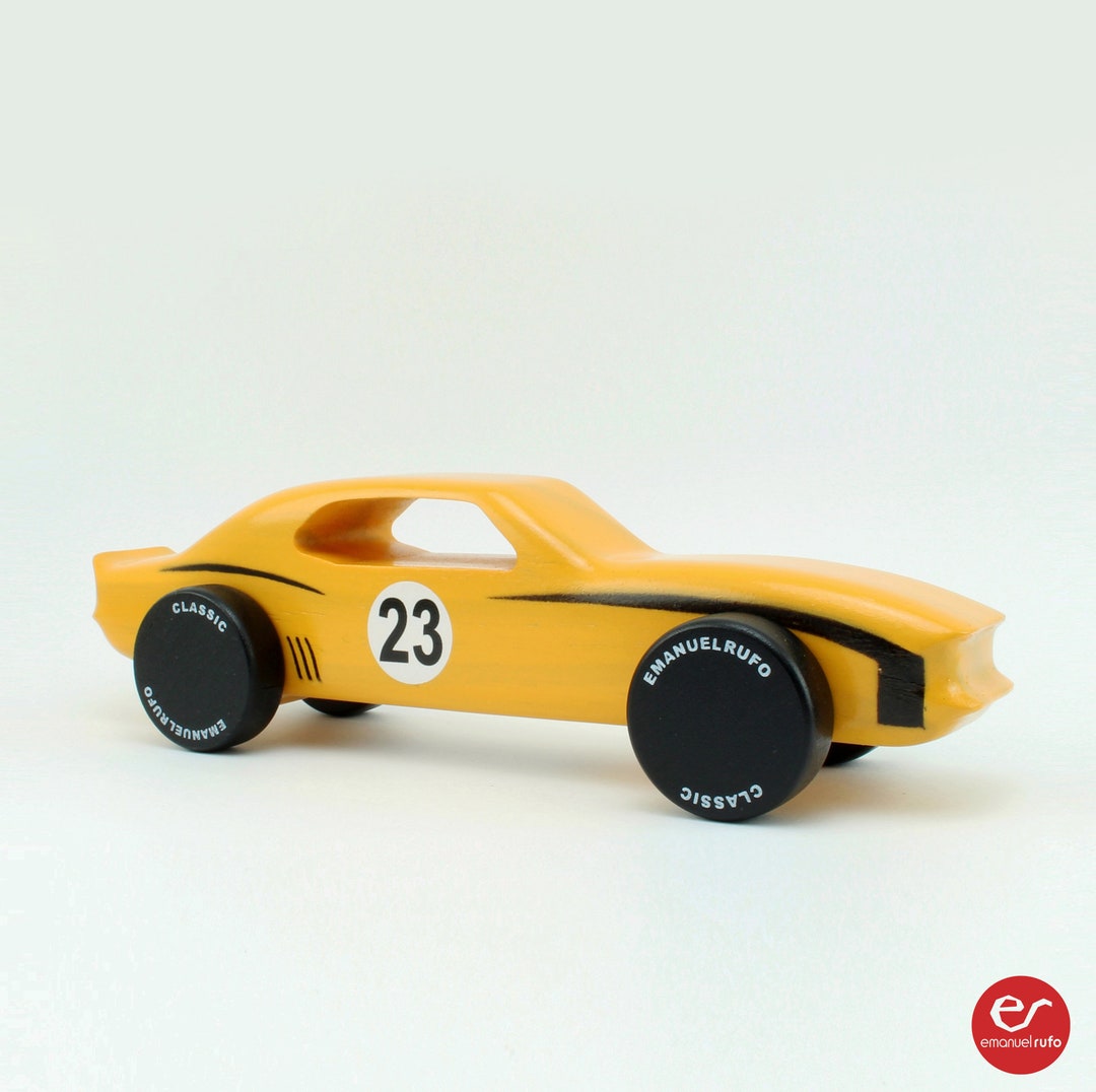 Personalized Yellow Wooden Toy Car - CL 07 Classic Car, Inspired by an ...