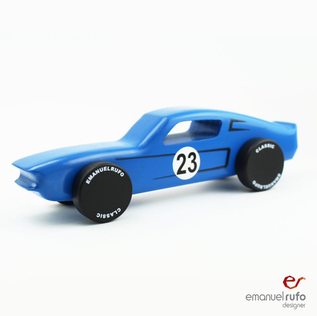 Blue Wooden Toy Car for Kids Boys American Muscle Car CL - Etsy