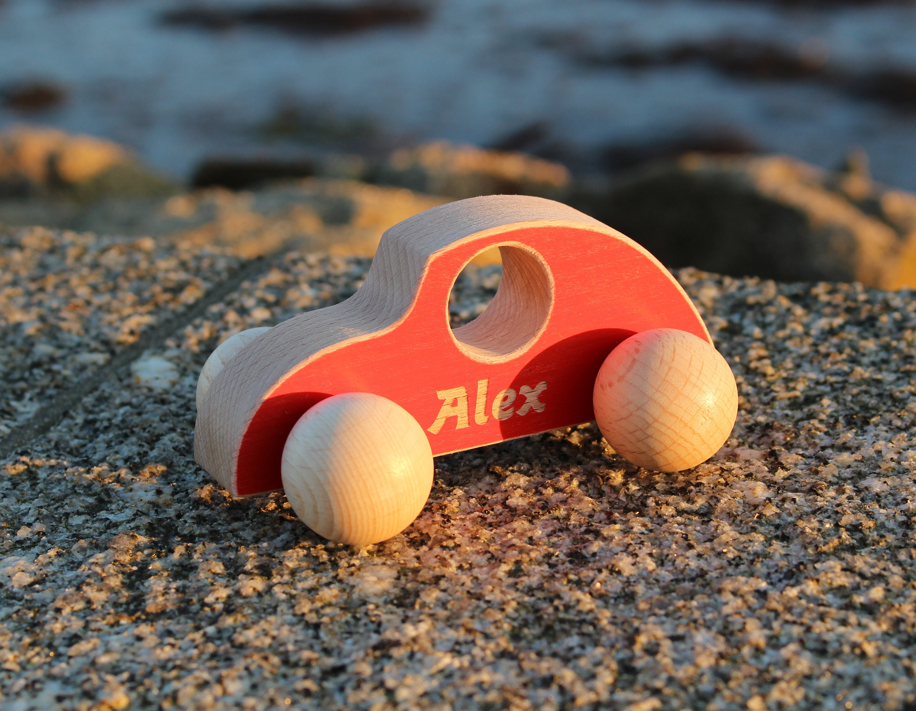 Wooden Toy Car With Engraved Name Anniversary Gift for Boys Eco ...