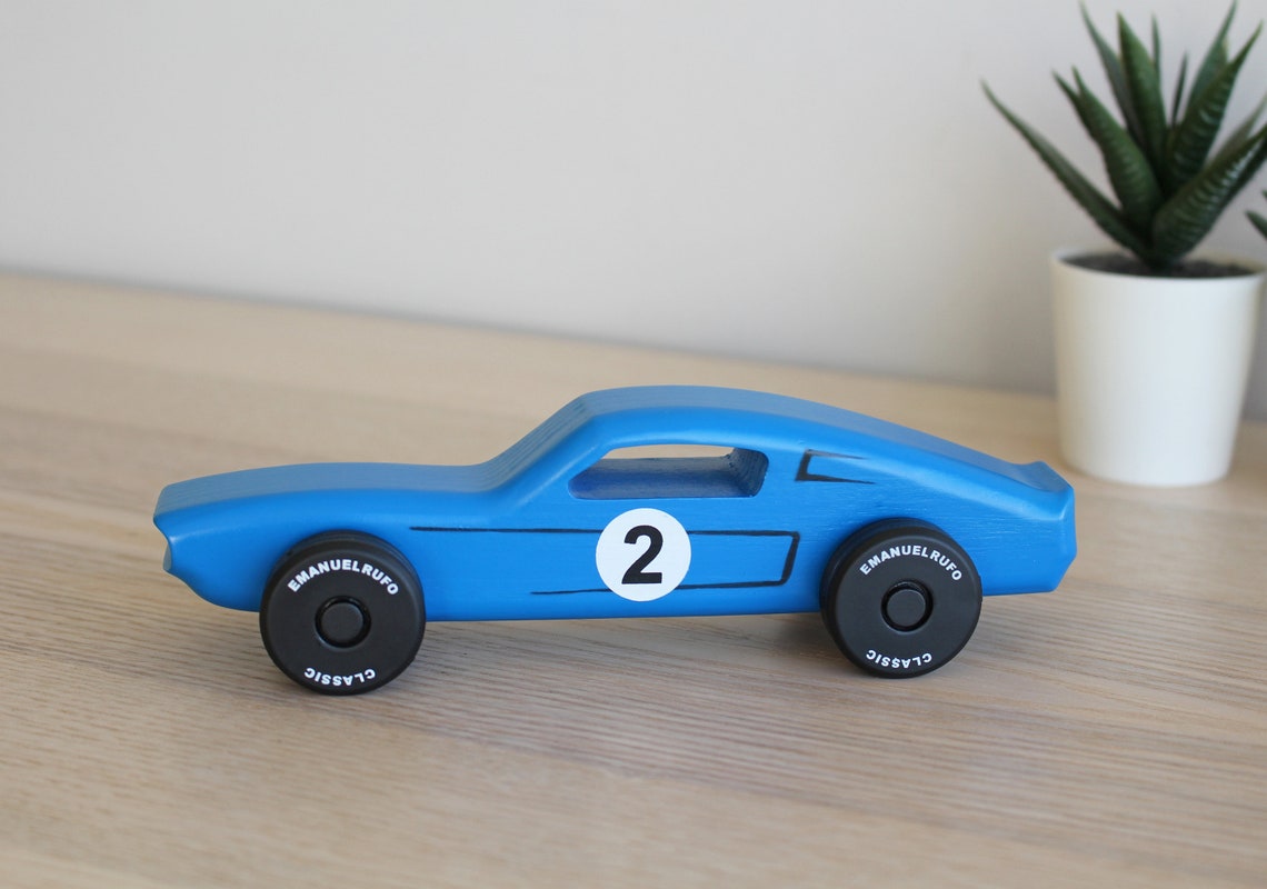 Blue Wooden Toy Car for Kids, Boys, CL 06, Inspired by an Iconic ...
