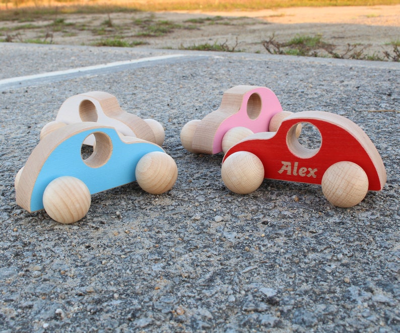 Wooden Toy Car With Engraved Name Anniversary Gift for Boys Eco ...