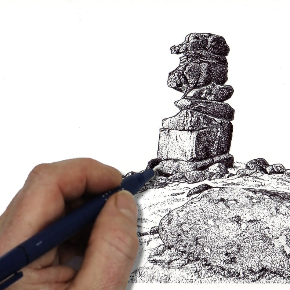 ORIGINAL Ink Illustrations of Dartmoor Tors Pen & Ink - Etsy UK