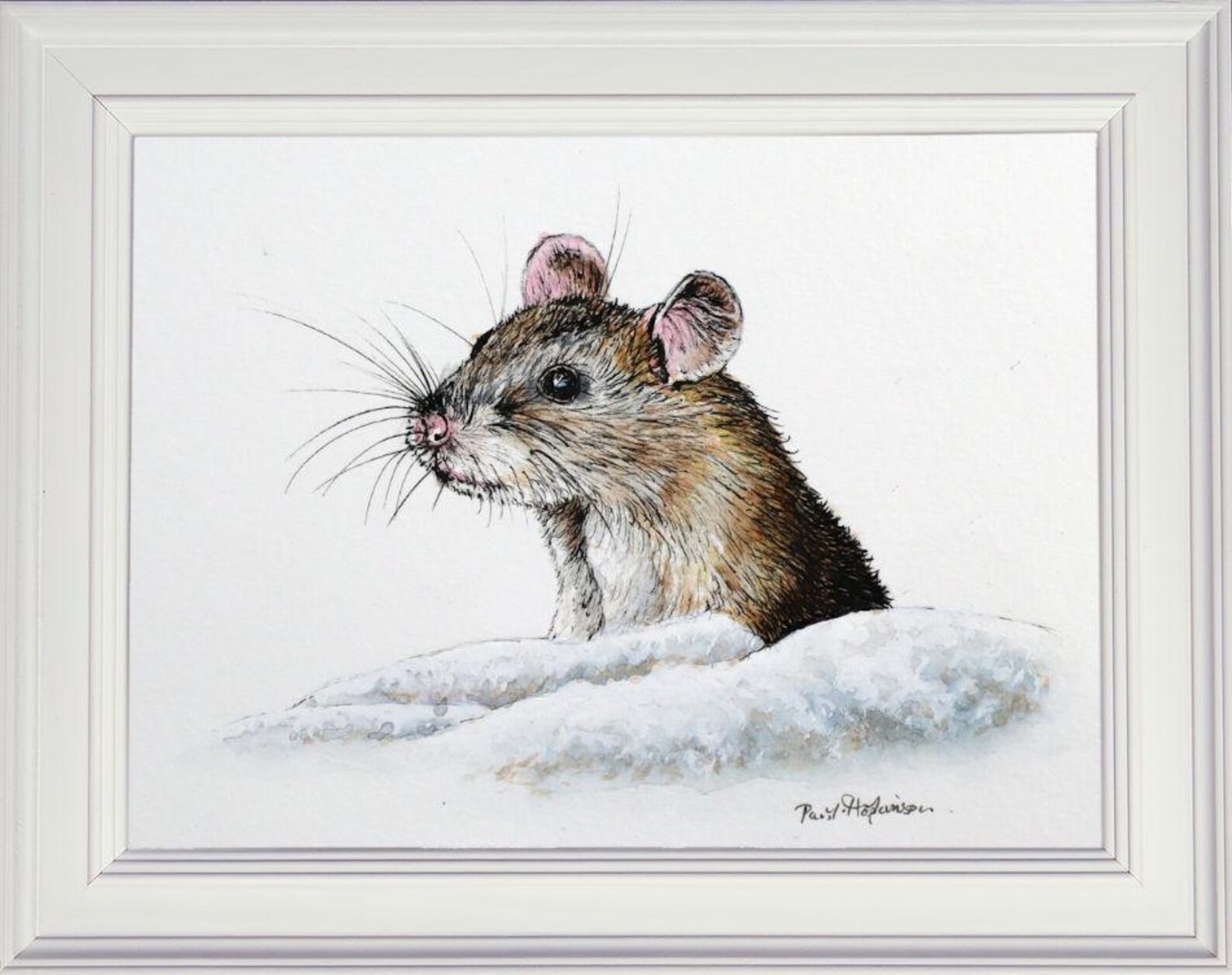 Pen and Wash Tutorial, Snowy Mouse Watercolour Greeting Card, Simple ...