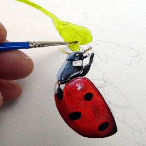 Watercolor Ladybug Painting Tutorial, Ladybird Watercolour PDF Lesson ...