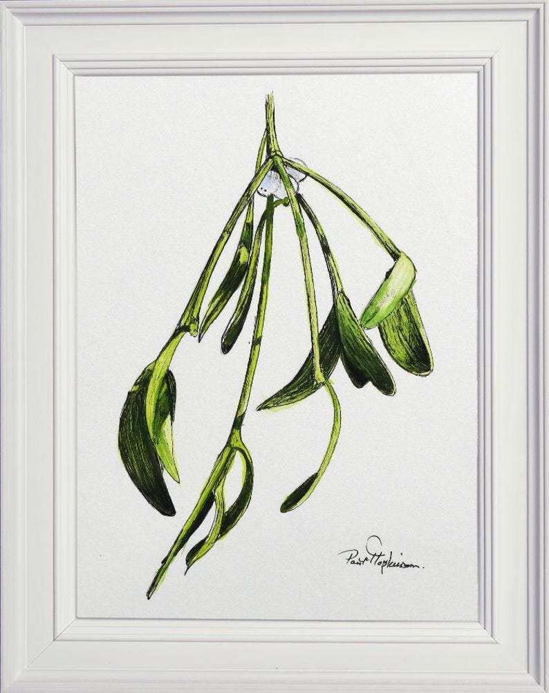 Pen and Wash Tutorial, Mistletoe Watercolour Greeting Card, Simple ...
