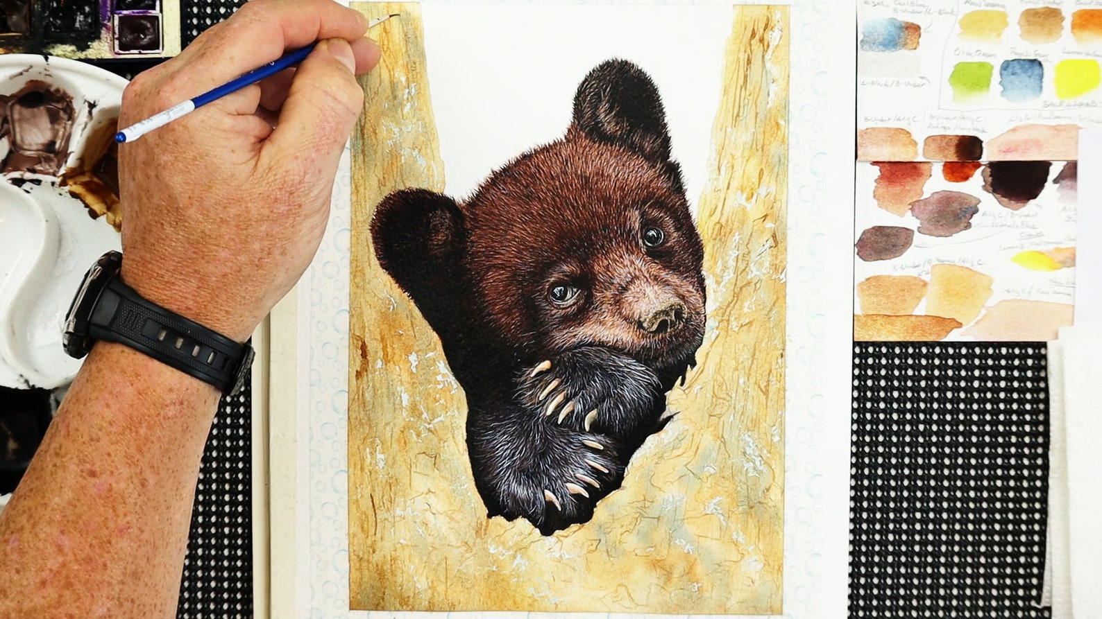 Watercolor Black Bear Cub Painting Lesson: Realistic Wildlife Art (PDF ...