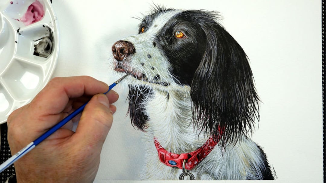 How to Paint Dogs in Watercolor, Realistic Watercolour Dog Portrait ...
