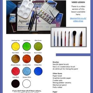 Downloadable PDF Watercolor Tutorial on Painting a Leaf, Art E-book ...