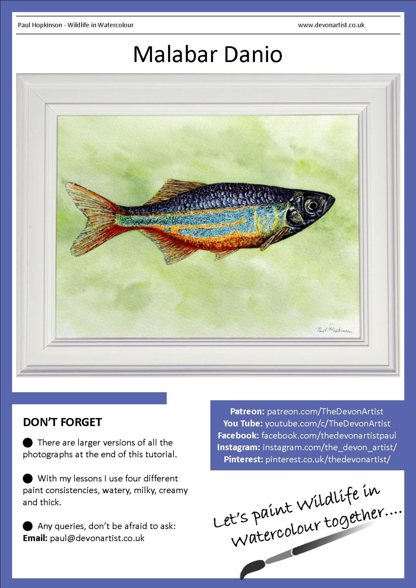 Tropical Fish Watercolor Painting Lesson Learn to Paint Fish - Etsy