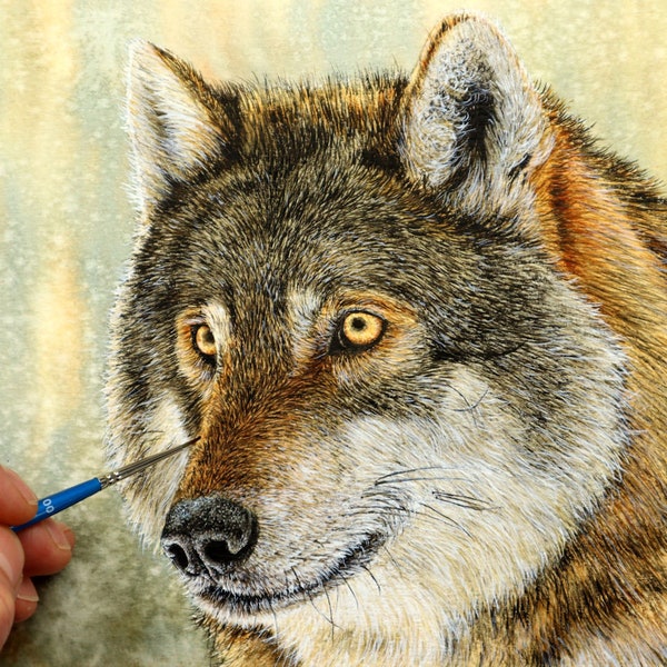 Wolf Painting - Etsy