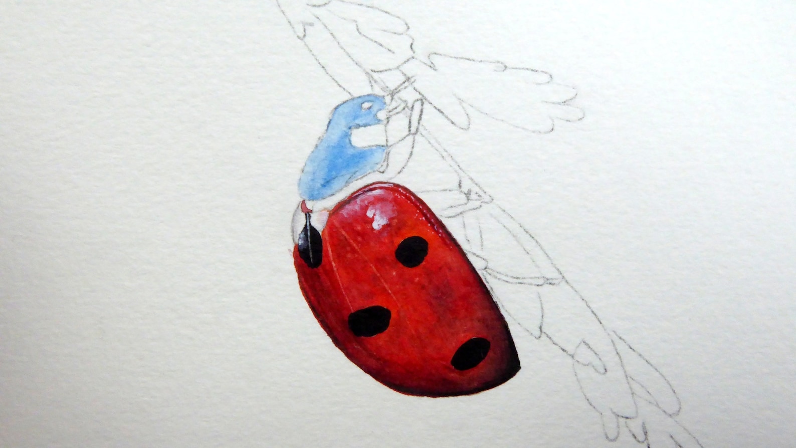Watercolor Ladybug Painting Tutorial, Ladybird Watercolour PDF Lesson ...