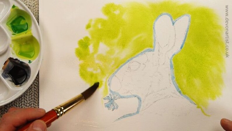 Watercolor Rabbit Tutorial: Realistic Fur Painting Lesson (PDF Download ...